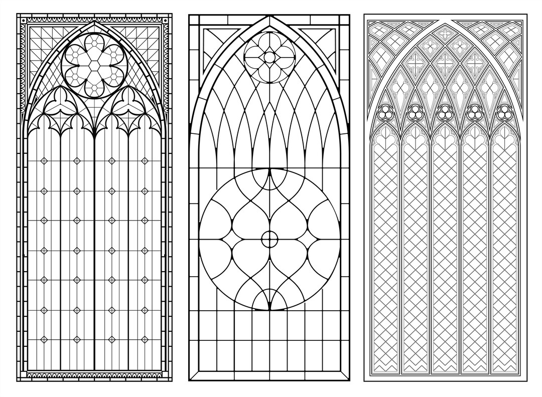 Gothic Window Set Templates. Cathedral Window Files. All Formats! Pdf ...