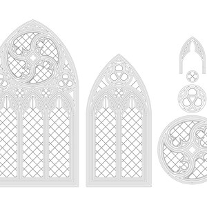 Gothic Window Set Templates. Cathedral Window Files. All Formats! Pdf ...