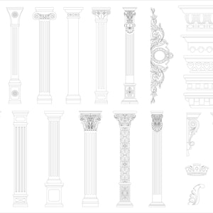 Set Classic Column Gothic, Eps, Svg, Pdf, Eps, Png, Templates, Logo ...