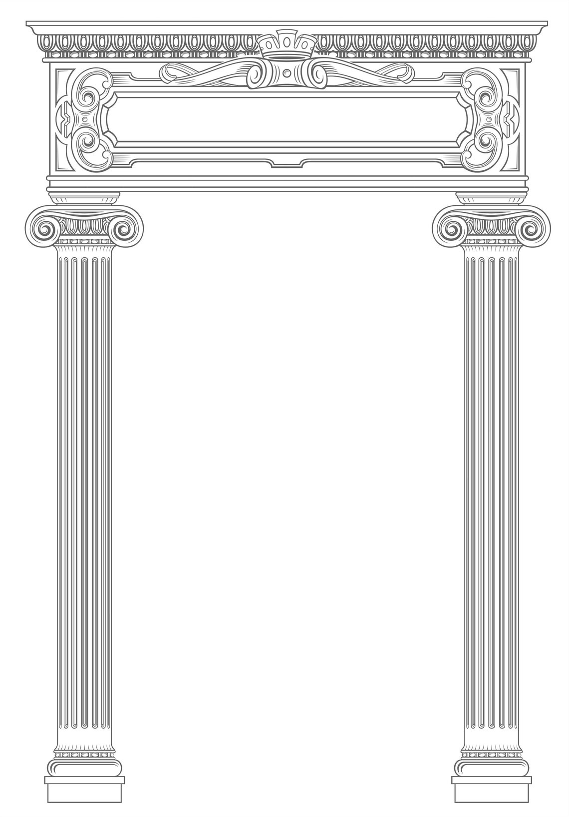 Greek Ionic Column Arch Set, Architecture Illustration (digital ...