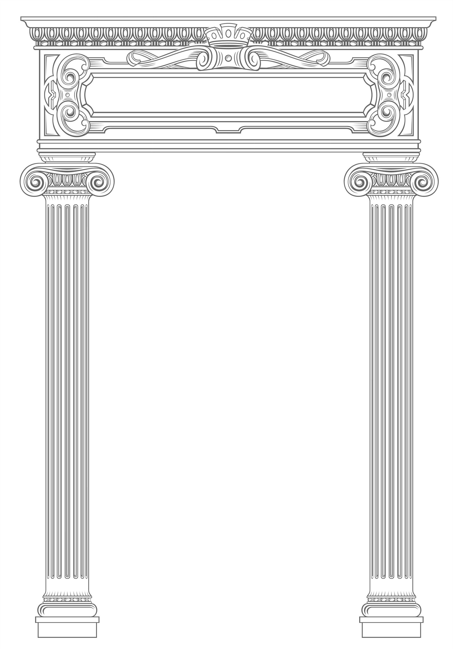 Classical Arch Set With Greek Ionic Columns Ionic Capital Eps, Svg, Pdf ...
