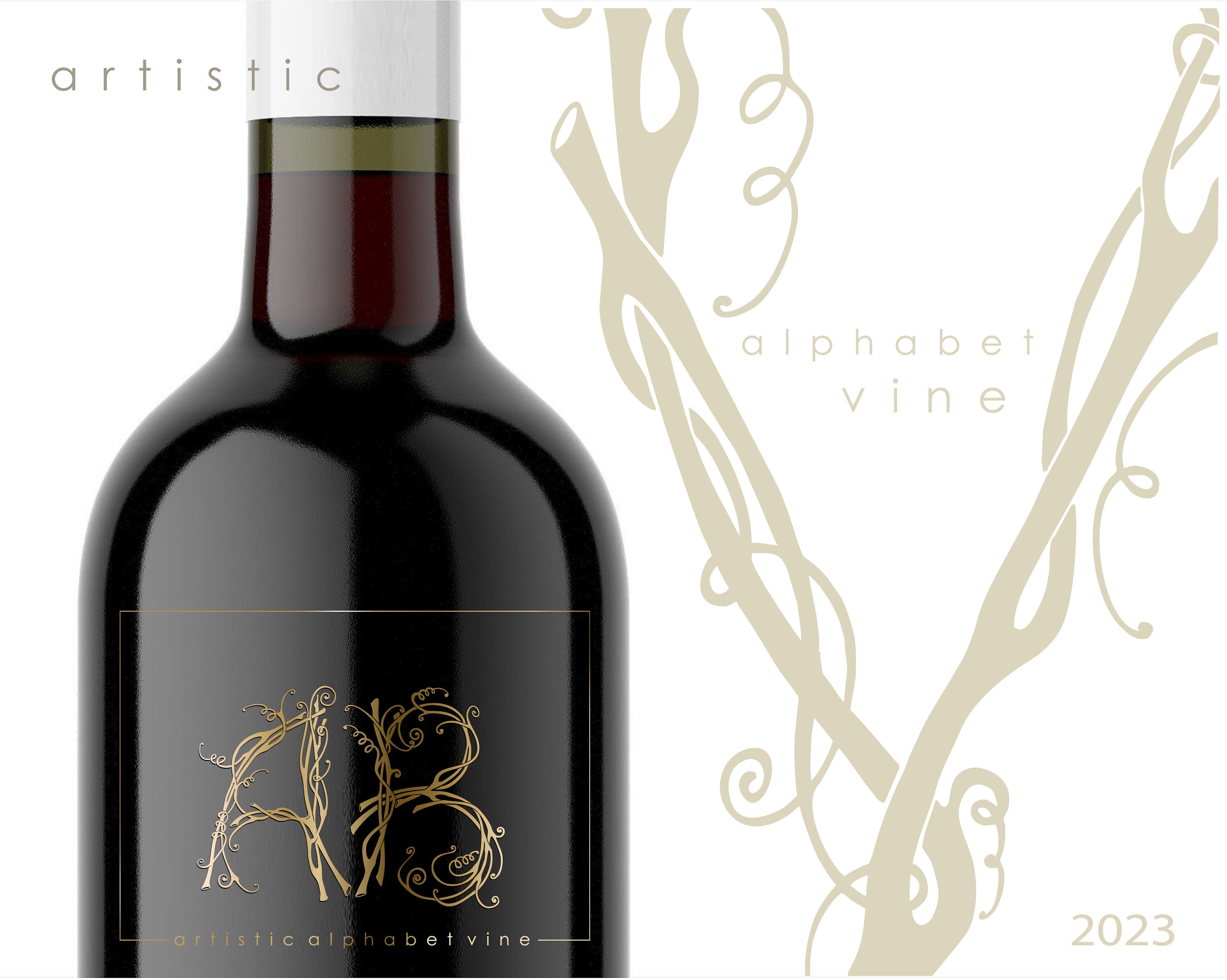 Artistic Alphabet Font From Stylized Vine Letter. Digital Clipart Eps ...