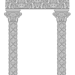 Set 2 !!! Classic Arch Column Gothic Cathedral Stained Glass Window ...