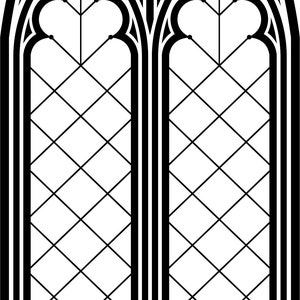 Gothic Window Set Templates. Cathedral Window Files. Stained Glass ...