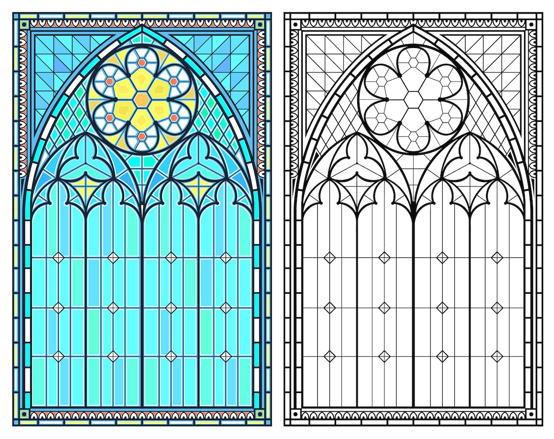Gothic Window Set Templates. Cathedral Window Architecture. All Formats ...