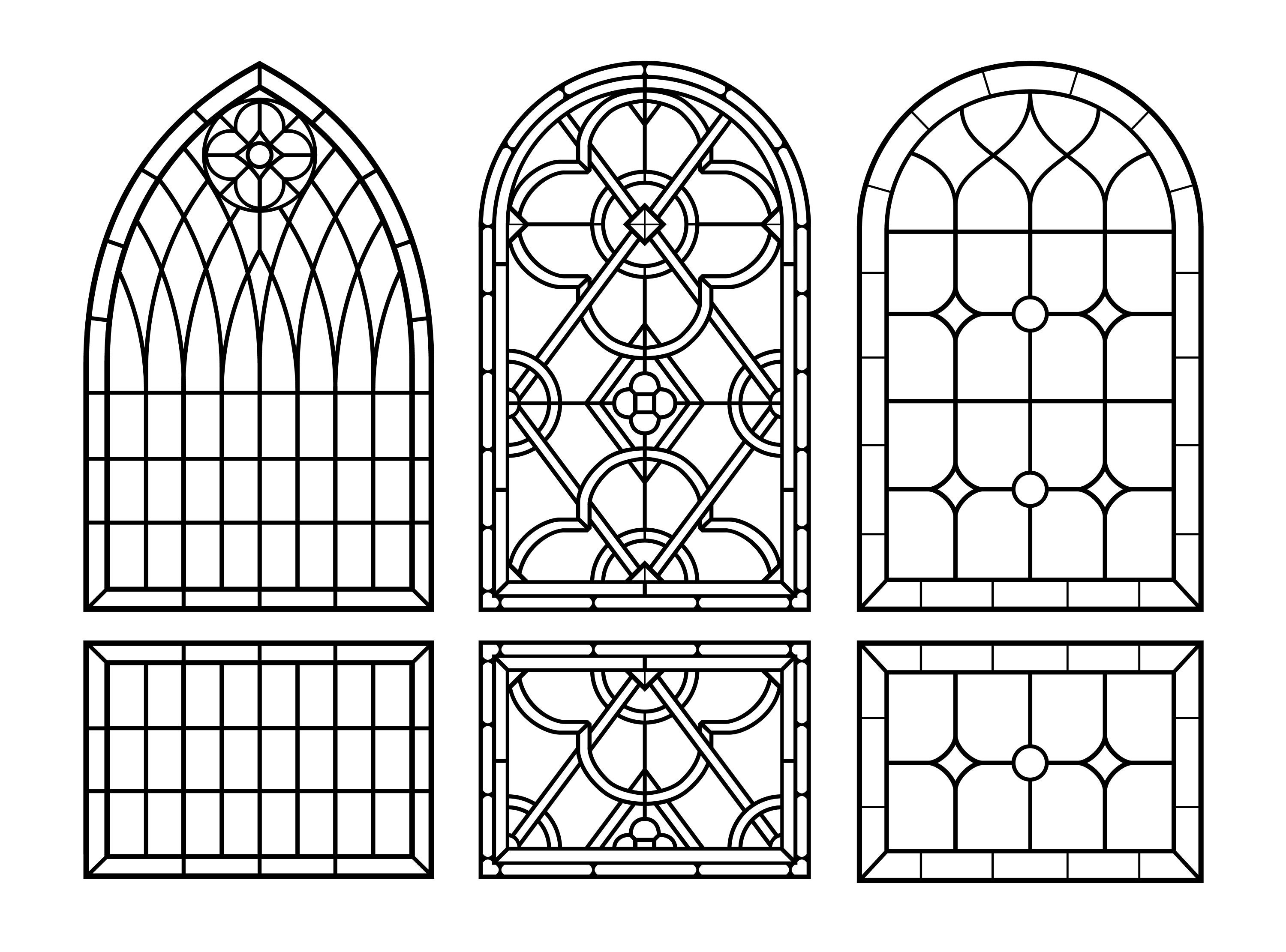 Classical Cathedral Gothic Window Set. Files. All Formats Pdf, Png, Eps ...