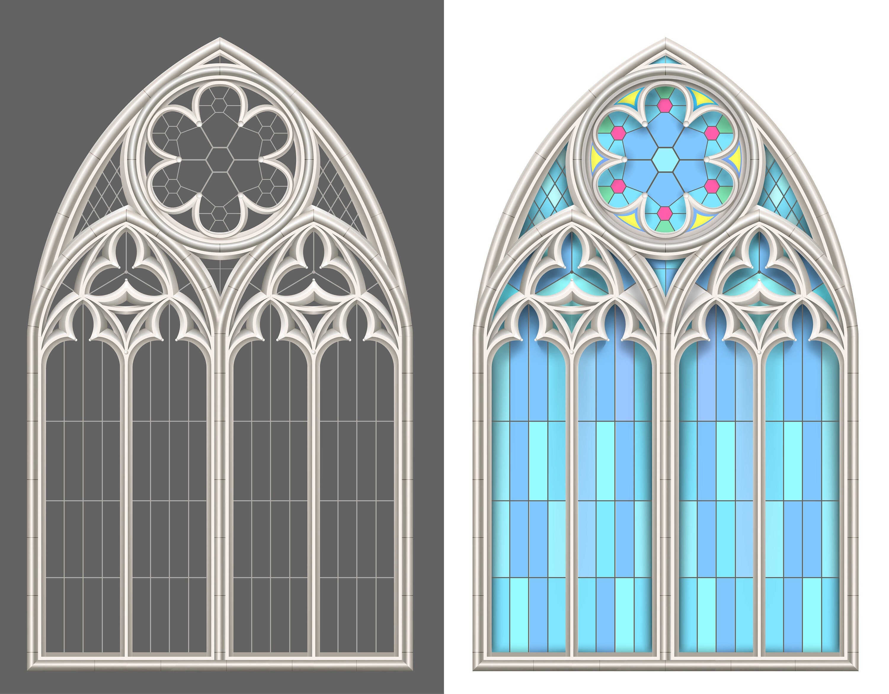 Gothic Window Set Templates. Cathedral Window Laser Cut Files. - Etsy ...