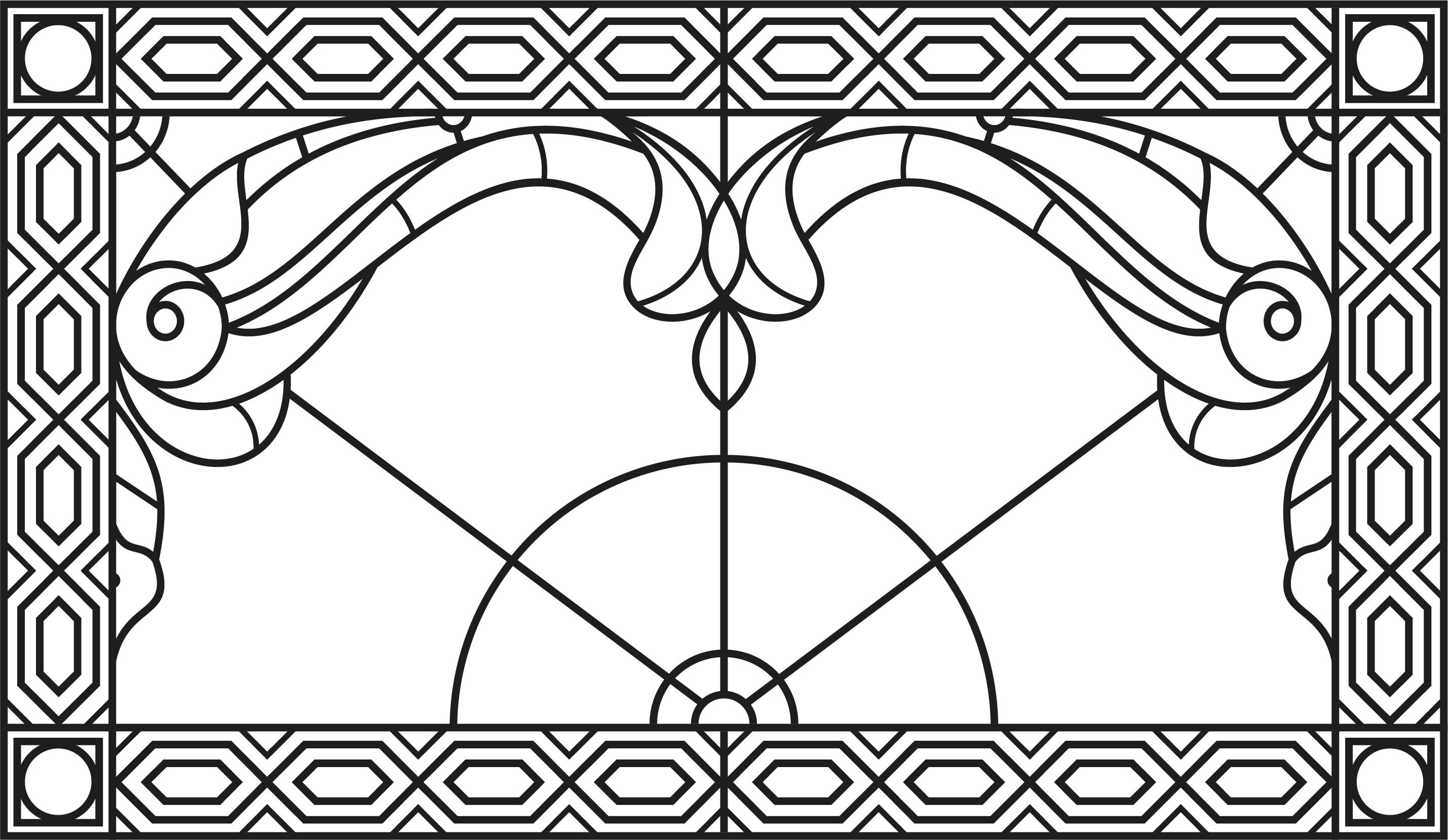 Blank for a Classic Stained-glass Window With Floral Ornaments. All ...