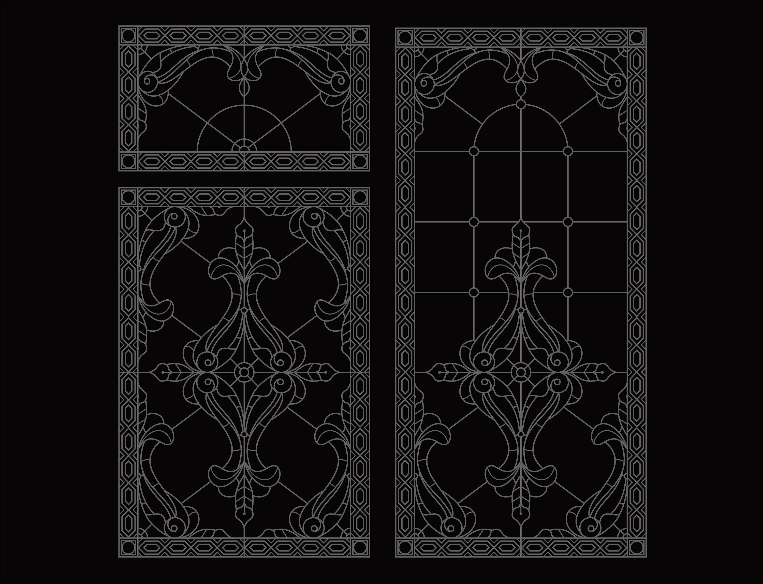 Blank for a Classic Stained-glass Window With Floral Ornaments. All ...