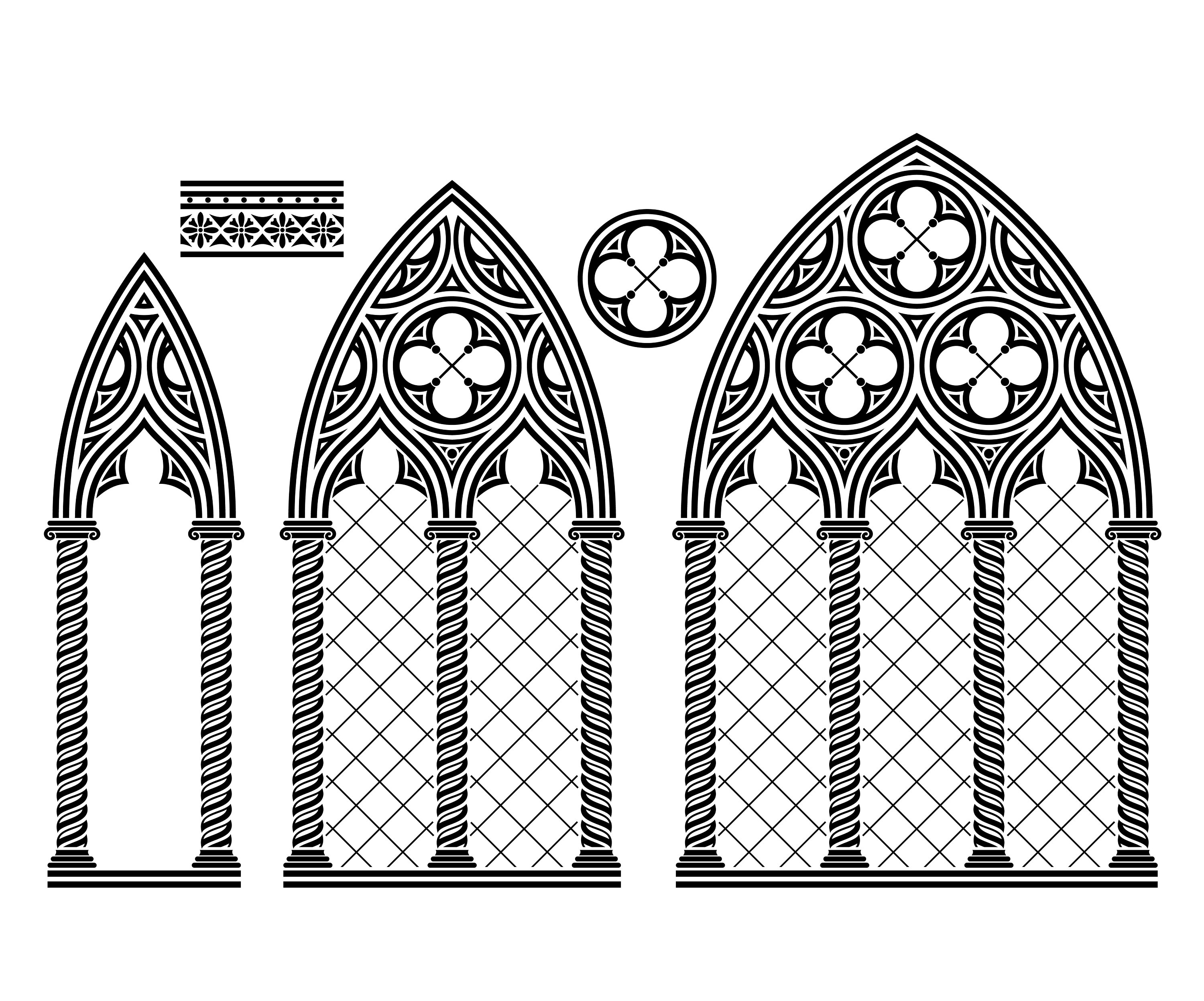 Gothic Window Set Templates. Cathedral Window Files. All Formats! Pdf ...