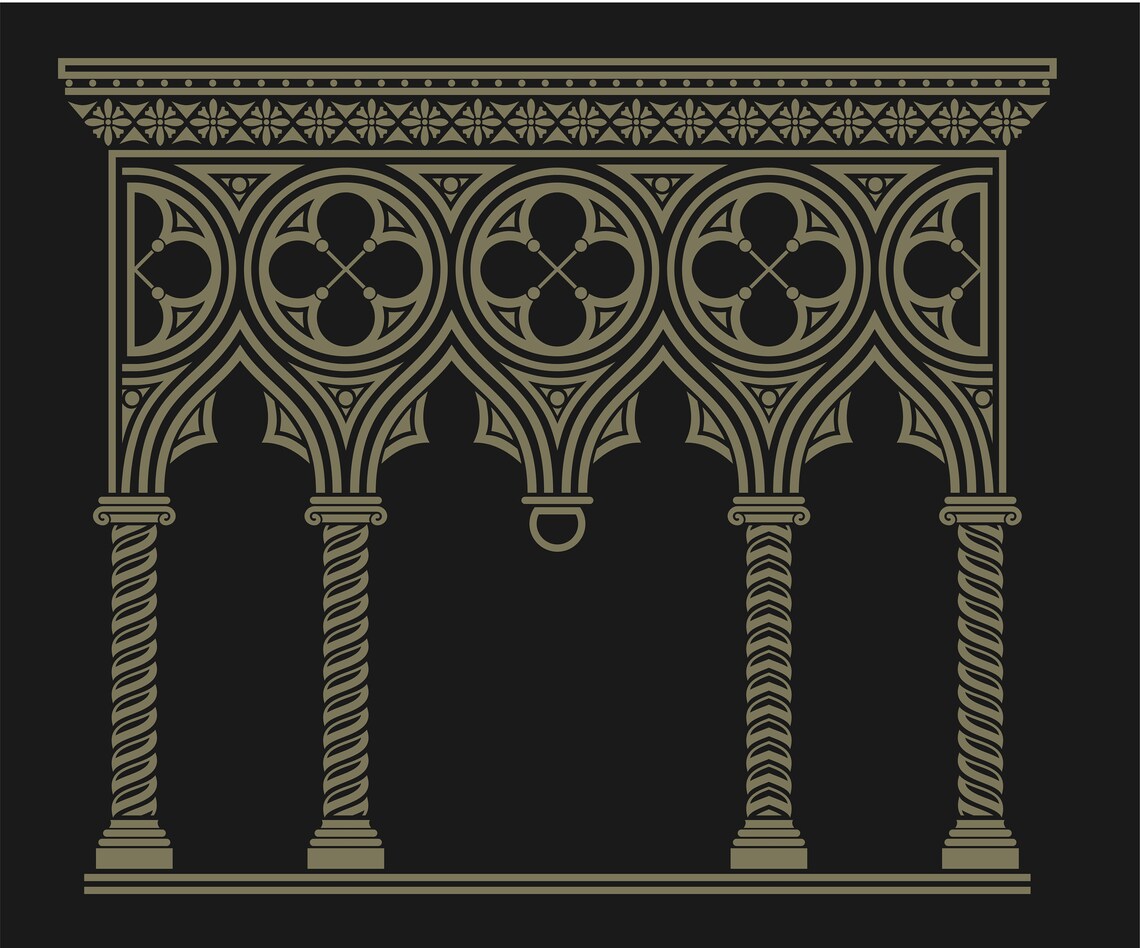 Seamless Texture of Venetian Gothic Arches Gallery Alcove . Files. All ...