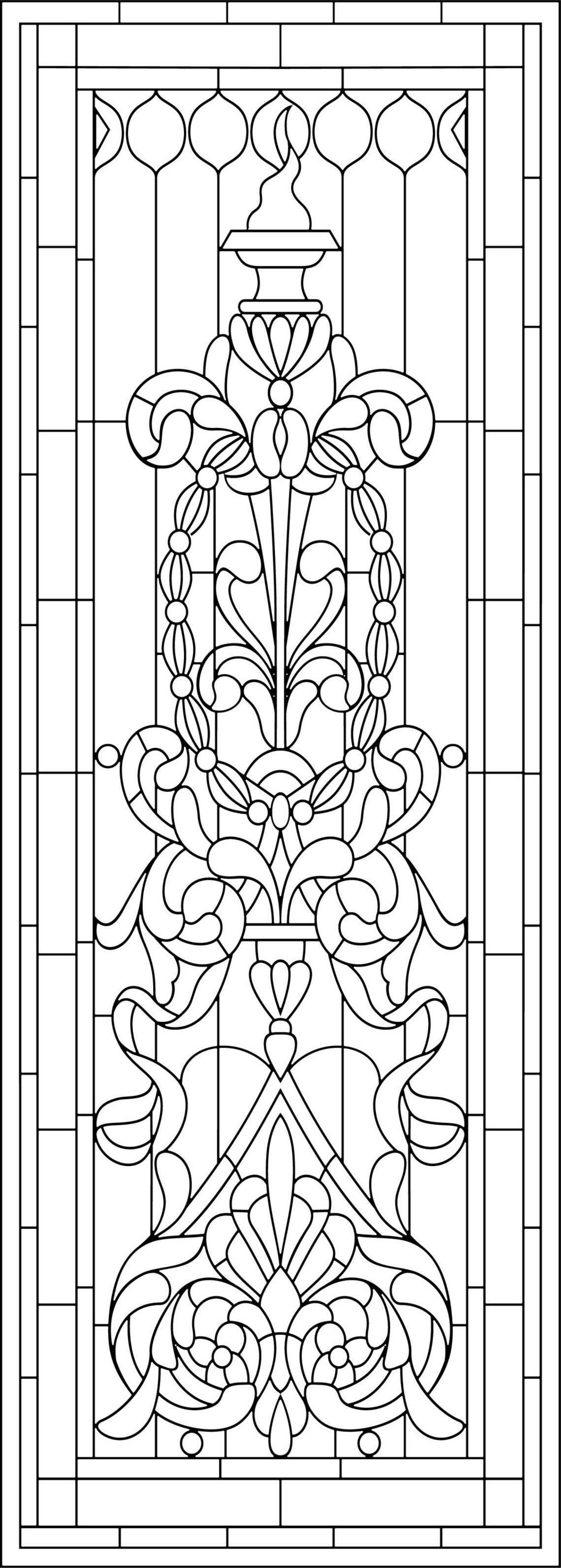 Blank for a Classic Stained-glass Window With Floral Ornaments. All ...