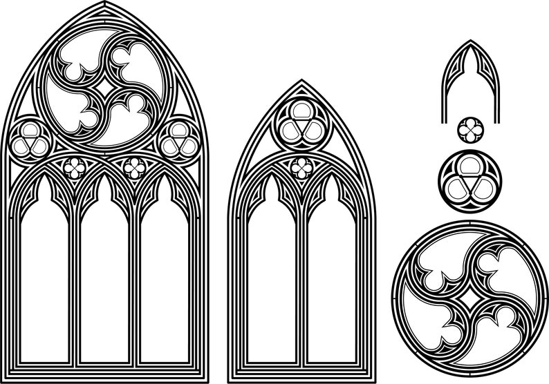 Gothic Window Set Templates. Cathedral Window Files. All Formats! Pdf ...