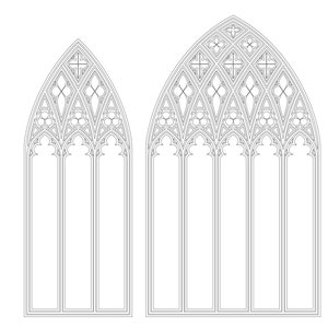 Gothic Window Set Templates. Cathedral Window Files. All Formats! Pdf ...