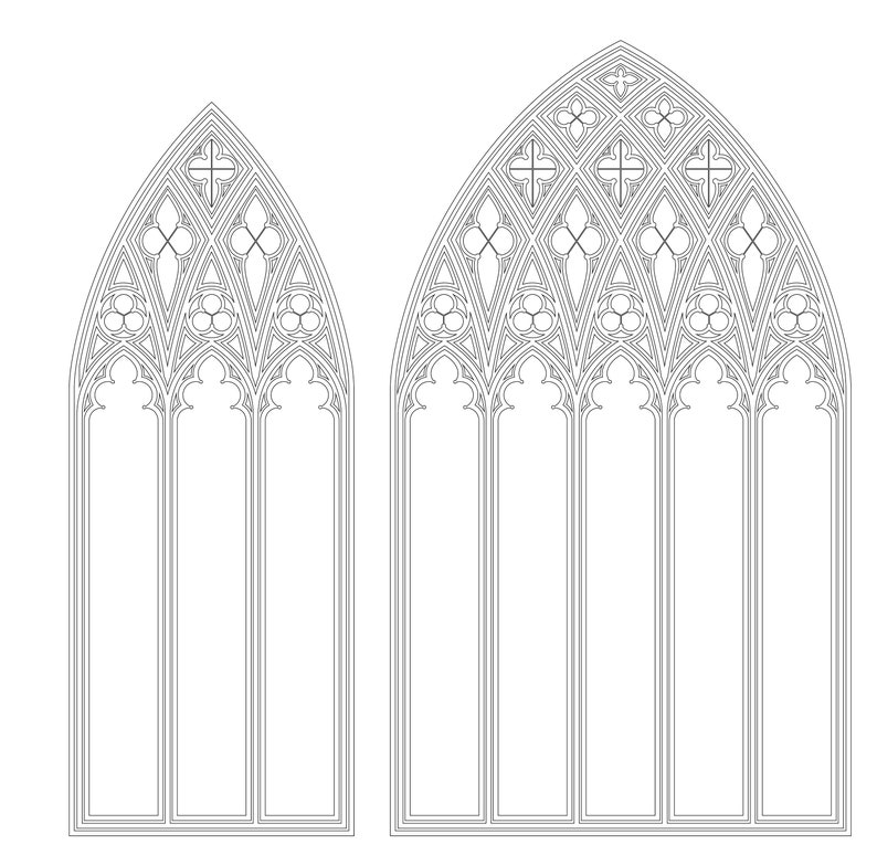 Gothic Window Set Templates. Cathedral Window Files. All Formats! Pdf ...