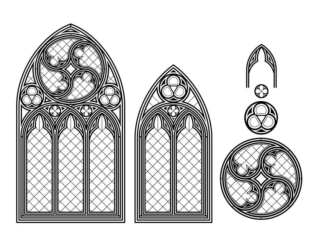 Gothic Window Set Templates. Cathedral Window Files. All Formats! Pdf ...