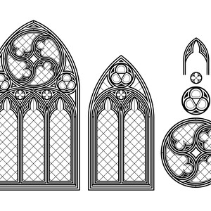 Gothic Window Set Templates. Cathedral Window Files. All Formats! Pdf ...