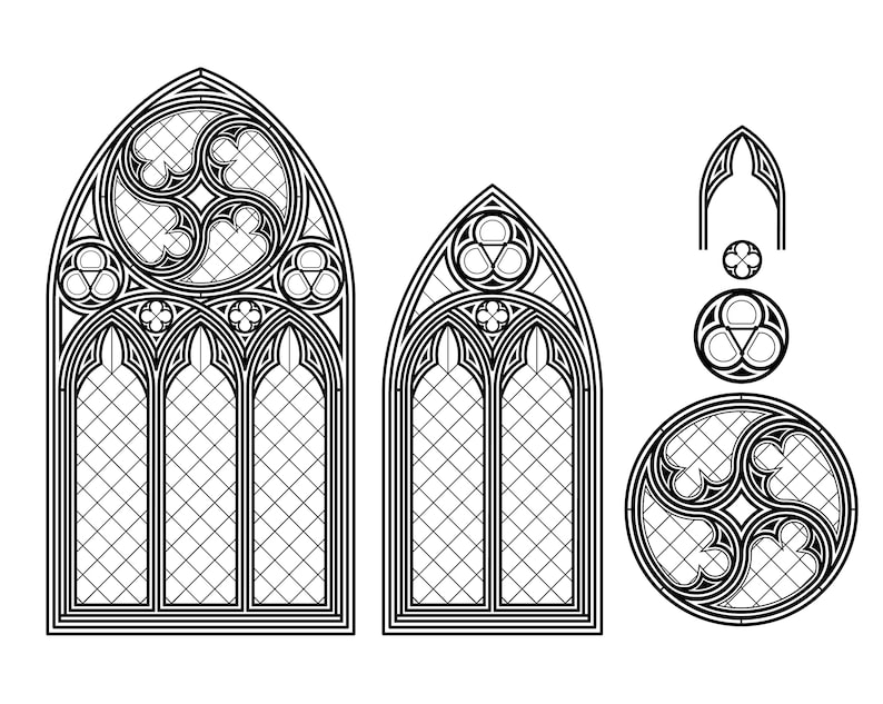 Gothic Window Set Templates. Cathedral Window Files. All Formats! Pdf ...