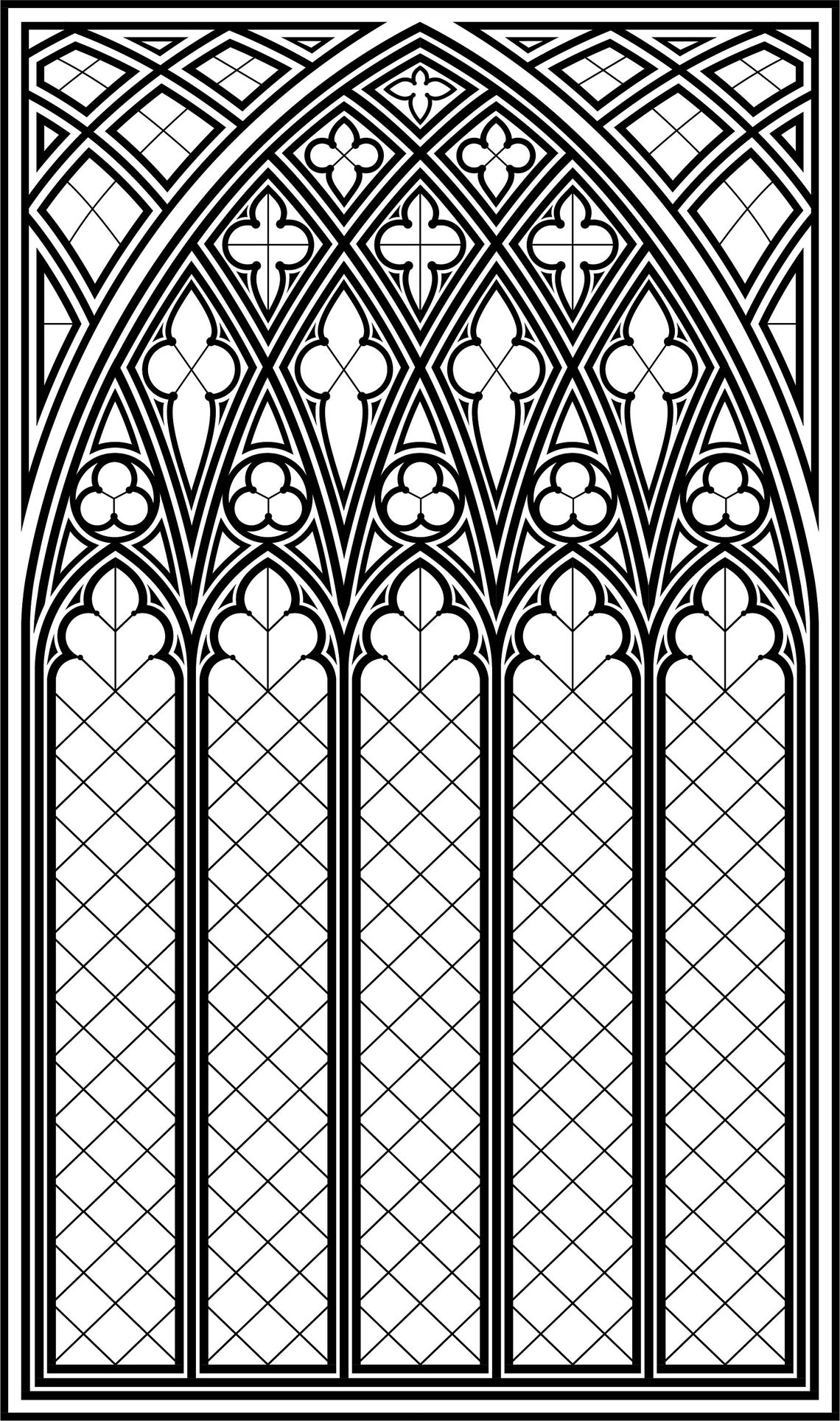 Gothic Window Set Templates. Cathedral Window Files. All Formats! Pdf ...