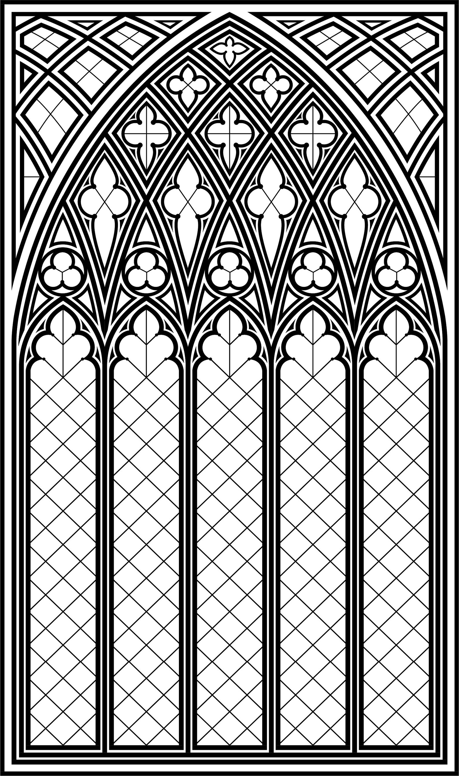 Gothic Window Set Templates. Cathedral Window Files. All Formats! Pdf ...