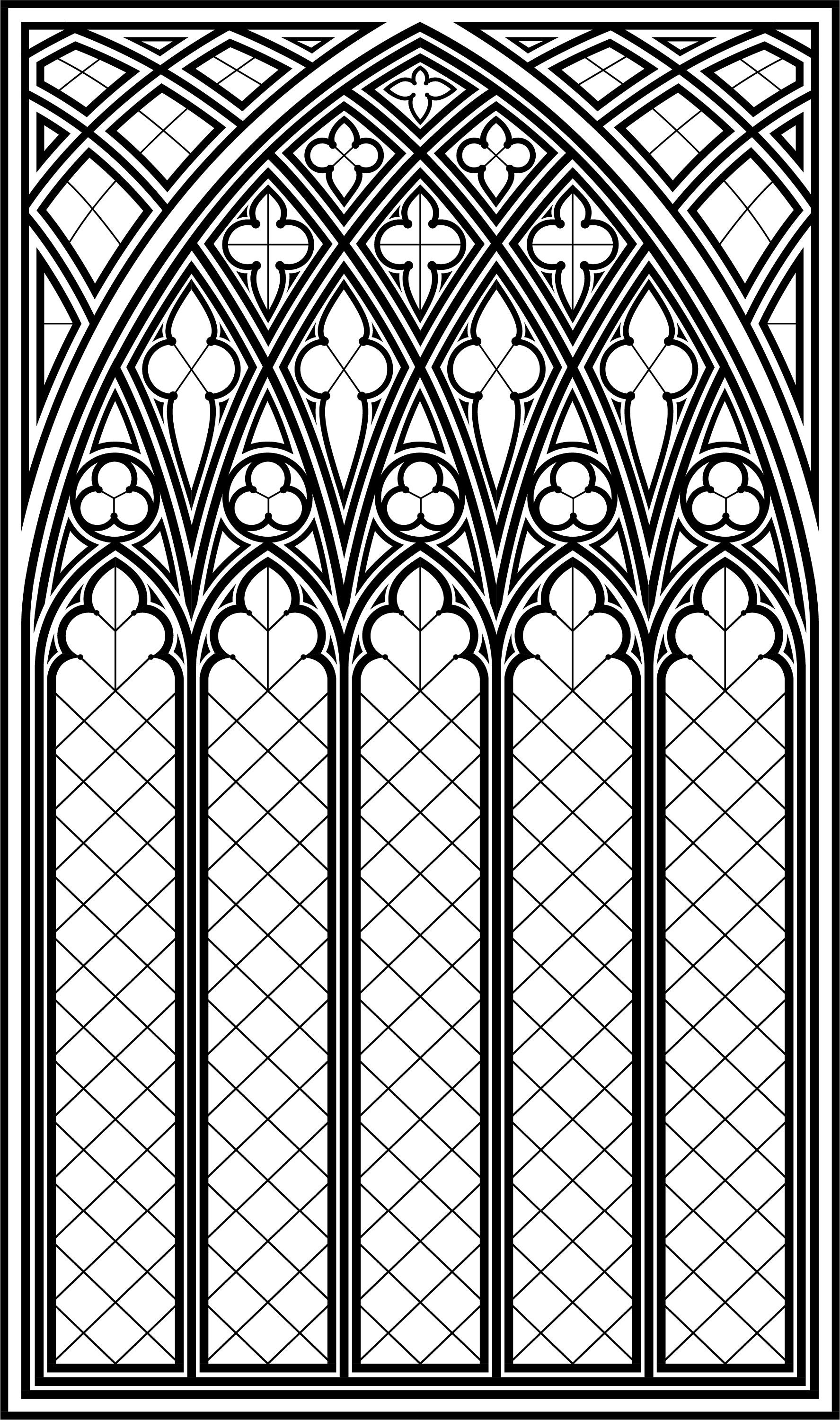 Gothic Window Set Templates. Cathedral Window Files. All Formats! Pdf ...