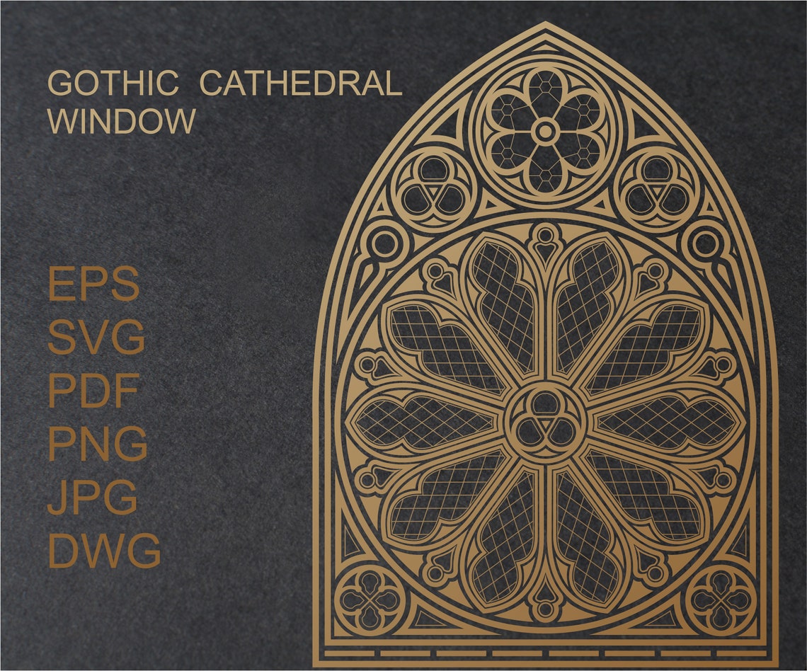 Gothic Cathedral Window Templates, Stained Glass Files - Etsy