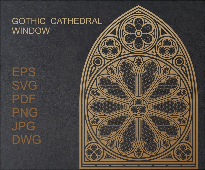 Gothic Window Set Templates. Cathedral Window Files. All Formats! Pdf ...