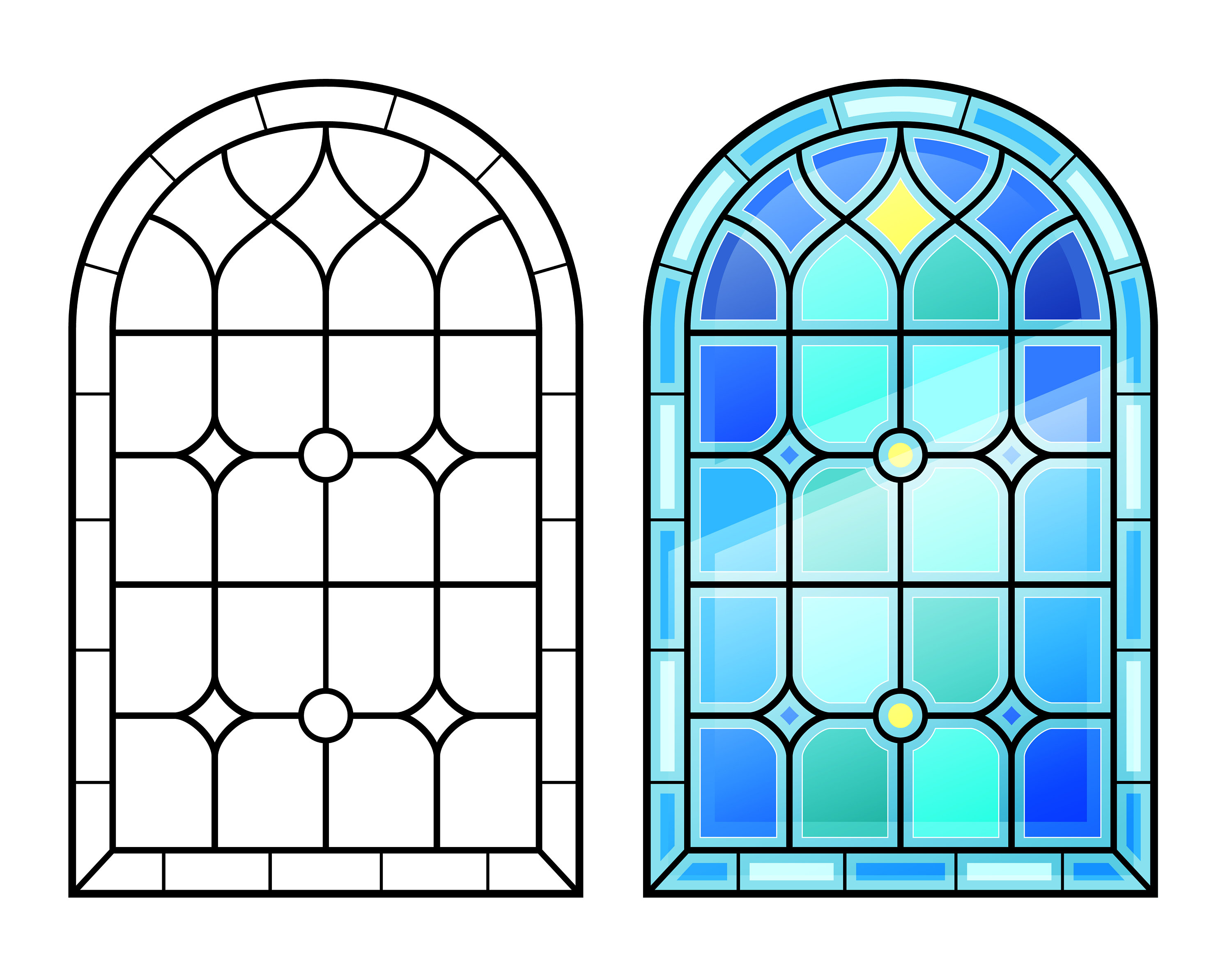 Classical Cathedral Gothic Window Set. Files. All Formats! Pdf, Png ...