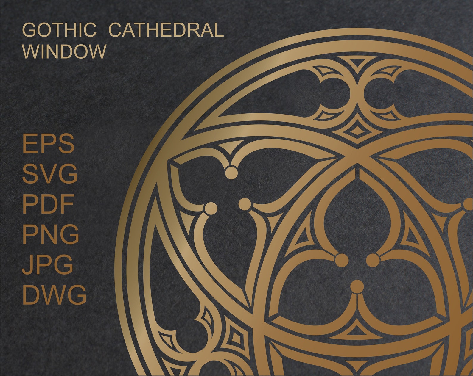 Set of Cathedral Round Gothic Windows. Cathedral Window Files. All ...