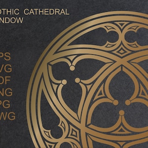 Set of Cathedral Round Gothic Windows. Cathedral Window Files. All ...