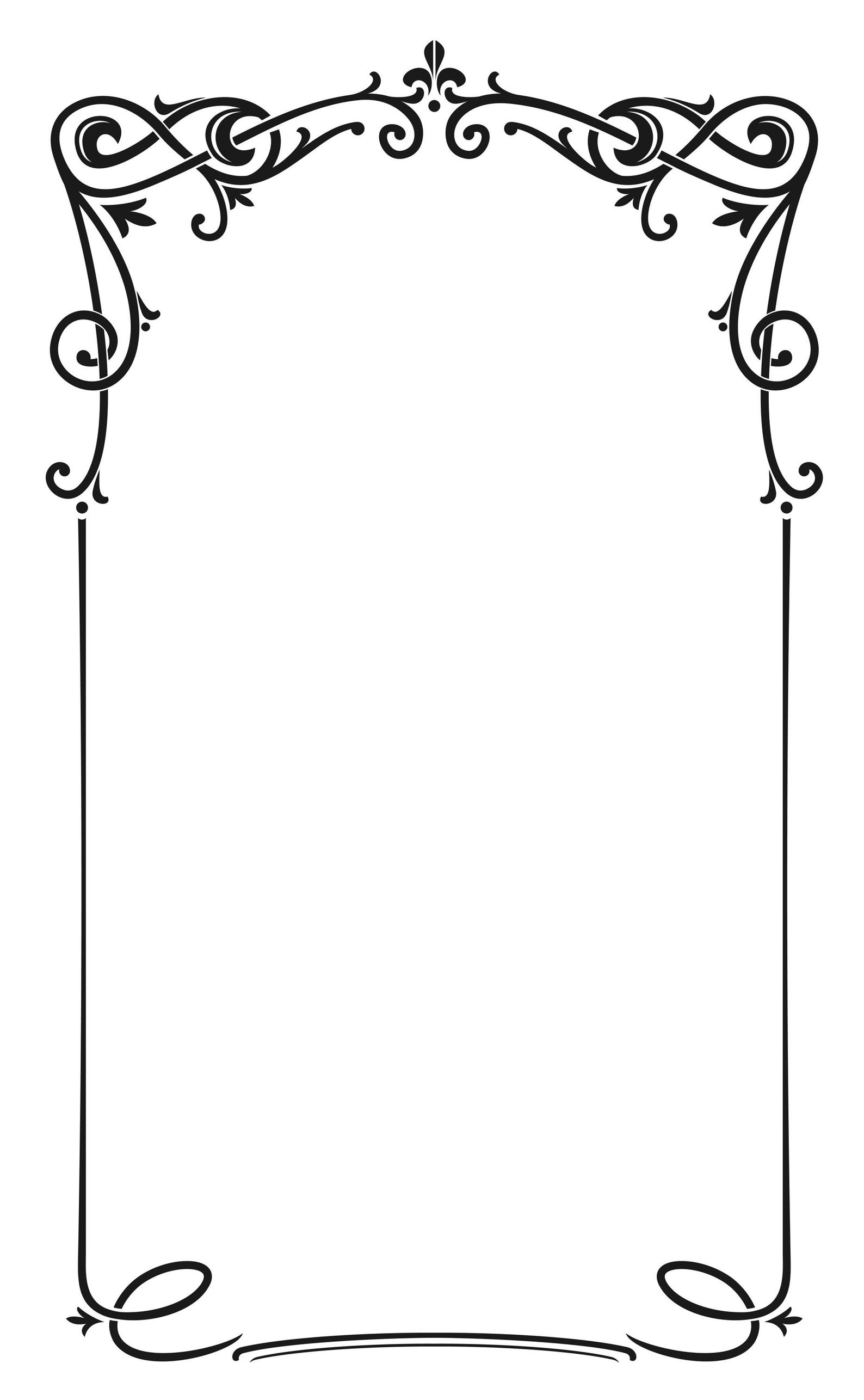 Art Nouveau Arched Frame. Digital Files for Creative Use. Stained Glass ...