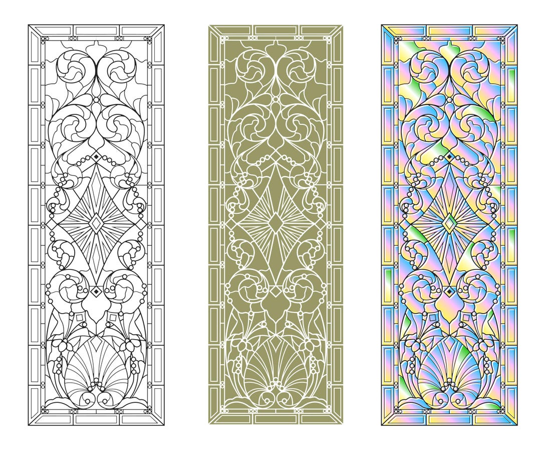 Blank for a Classic Stained-glass Window With Floral Ornaments. All ...