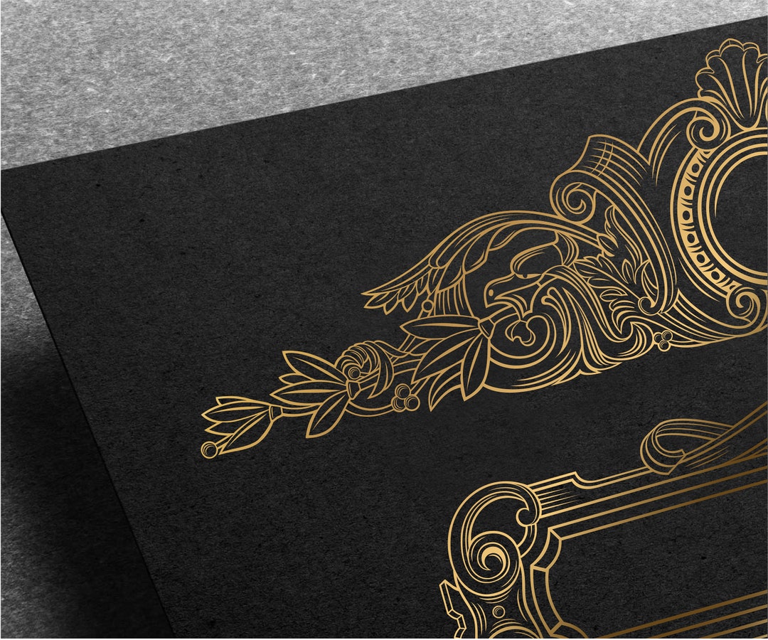 Classic Engraving Antique Vintage Coat of Arms Plate Eps - Etsy