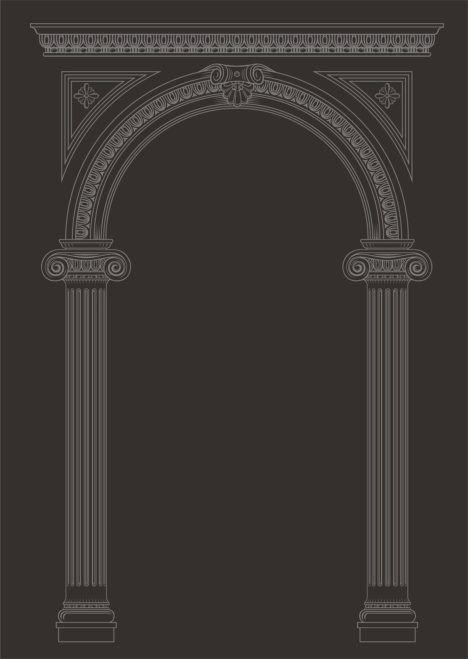 Classical Arch Set With Greek Ionic Columns Ionic Capital Eps, Svg, Pdf ...