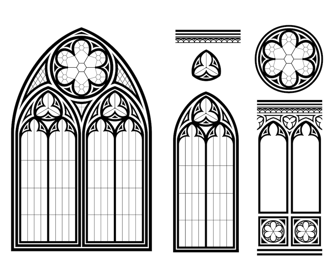 Gothic Window Set Templates. - Etsy