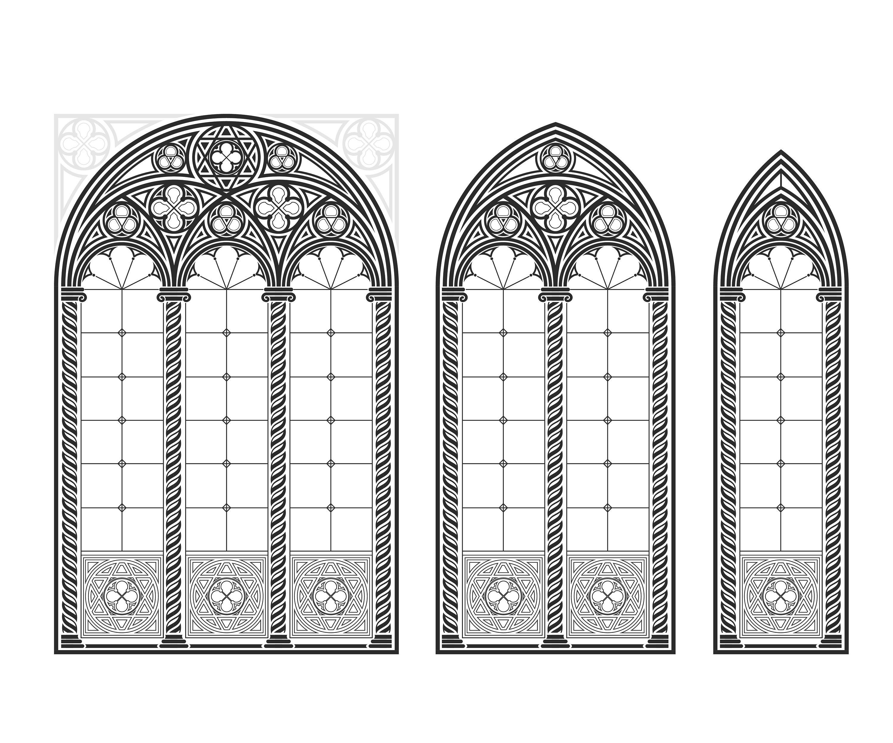 Gothic Window Set Templates. Cathedral Window Files. All Formats! Pdf ...