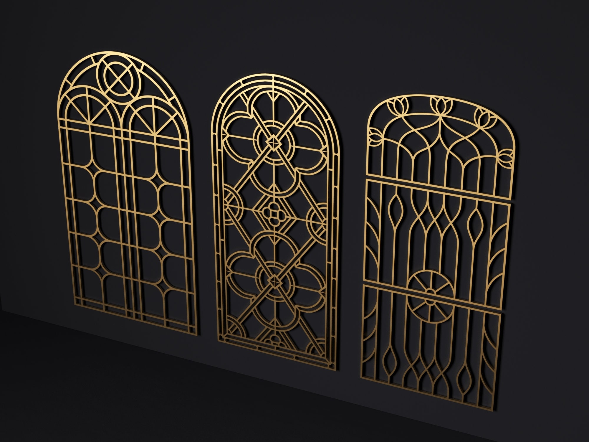 Classical Cathedral Gothic Window Set. Laser Cut Files. All Formats ...