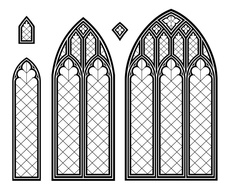Gothic Window Set Templates. Cathedral Window Files. All Formats! Pdf ...