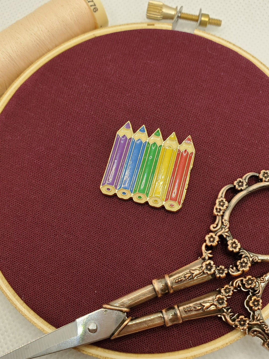 Needle Minder in Enamel: Color Pencils, Rainbow, Roygbiv, Colourful ...