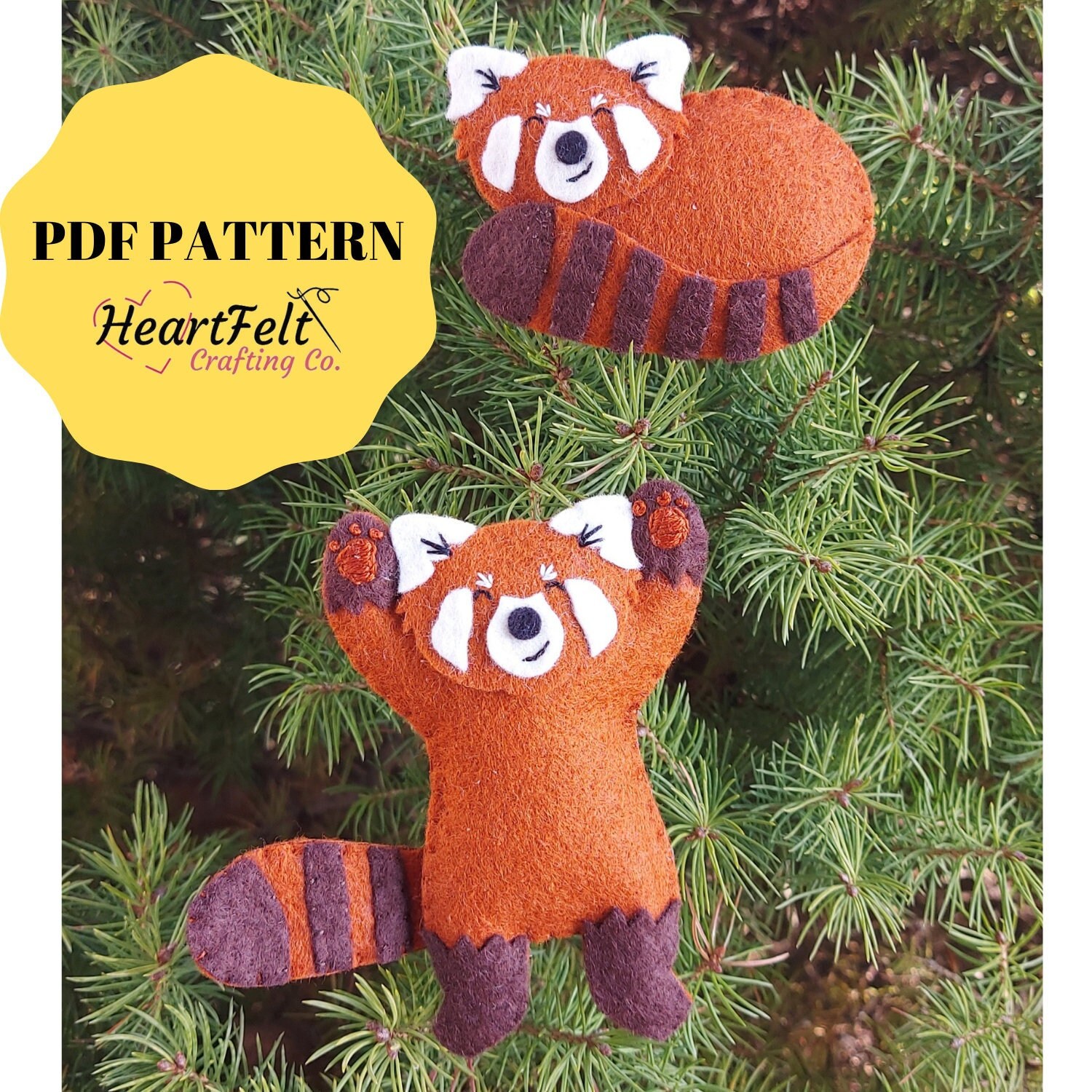 Red Panda PDF Pattern, Template, Tutorial: Make It Yourself * Sewing ...