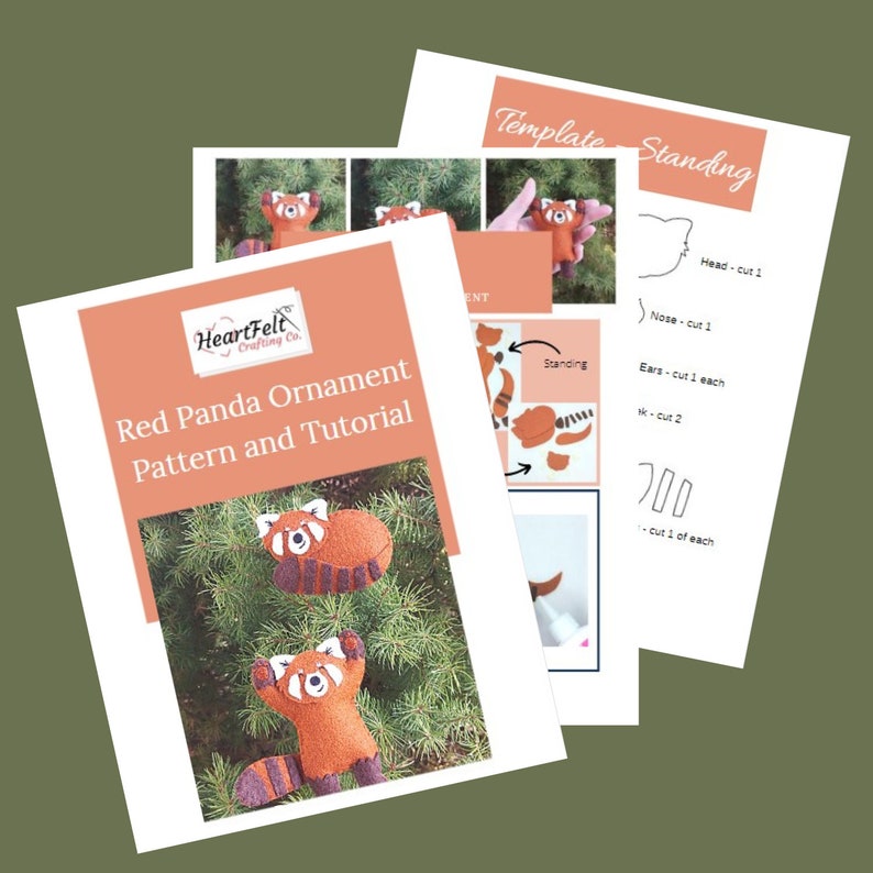 Red Panda PDF Pattern, Template, Tutorial: Make It Yourself * Sewing ...