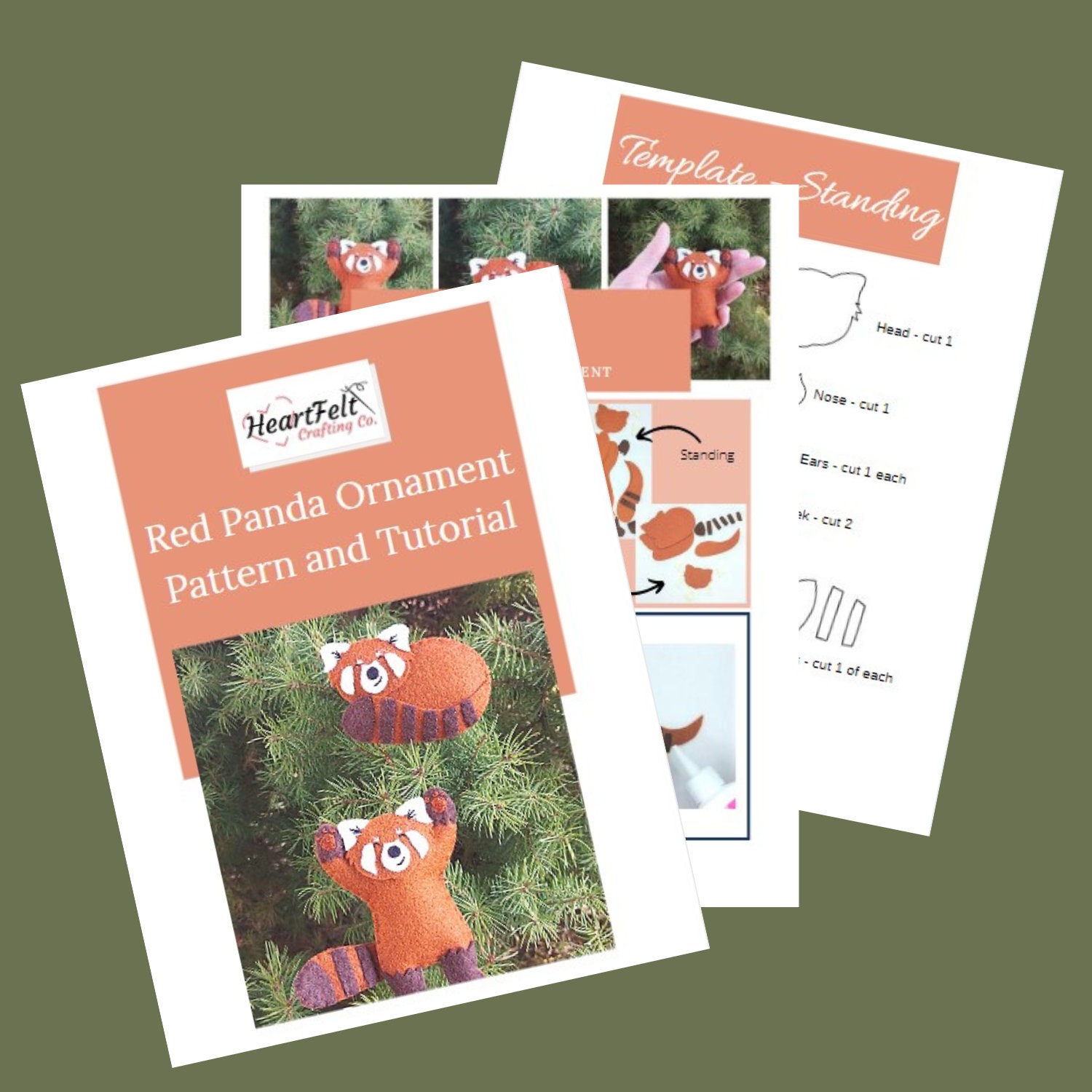 Red Panda PDF Pattern Template Tutorial: Make It Yourself - Etsy Australia