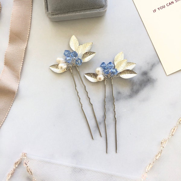 Blue Hair Pins - Etsy