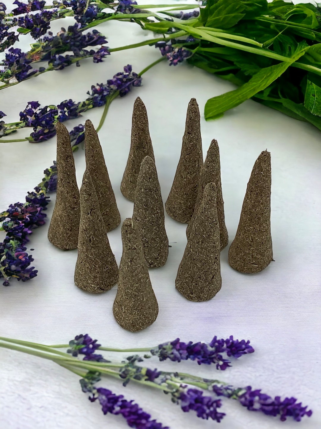 10 Premium Lavender Handrolled Incense Cones for Relaxation and ...