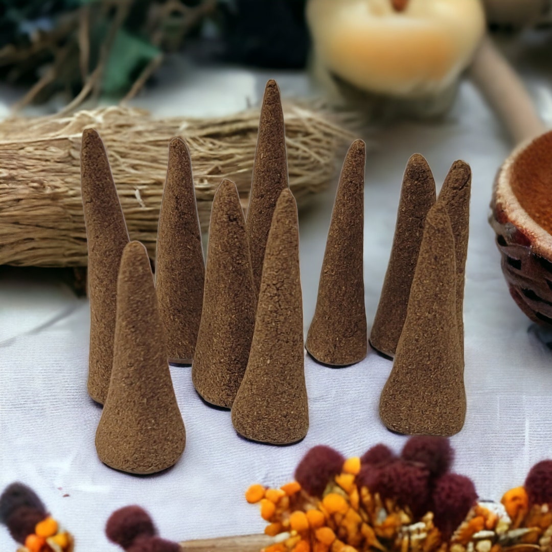 10 Premium Cinnamon All Natural Hand Rolled Incense Cones Spiced ...