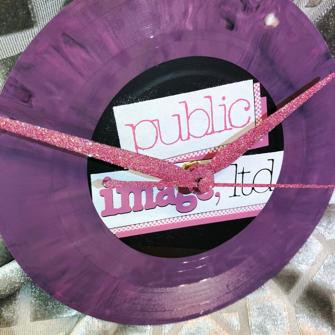 Public Image Ltd Record Clock : Vintage Sticker on Marble Vinyl With ...