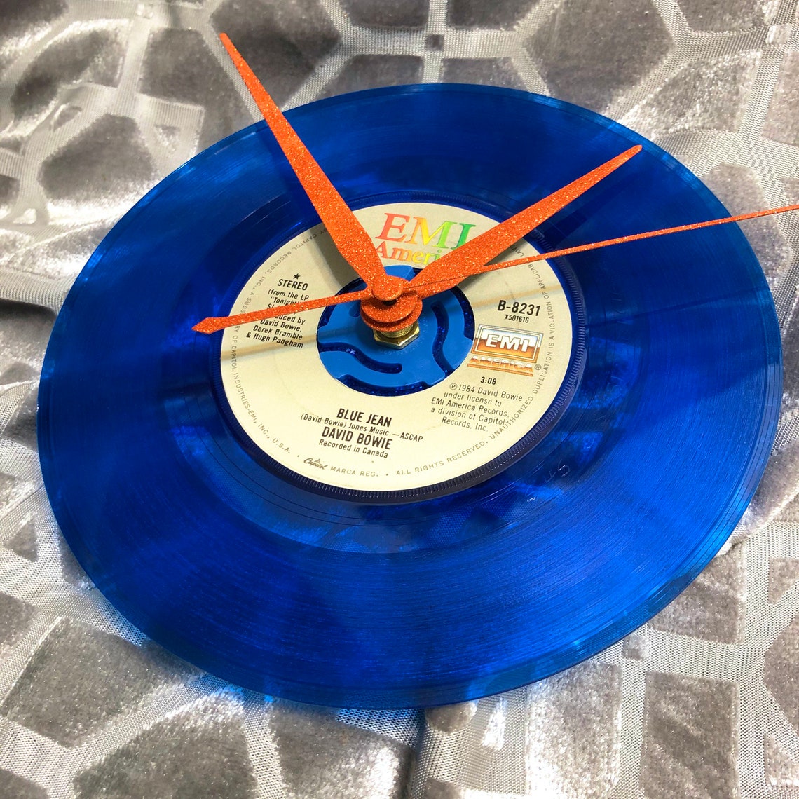 David Bowie Record Clock : Vintage 1984 "blue Jean" Single on Blue 7 ...