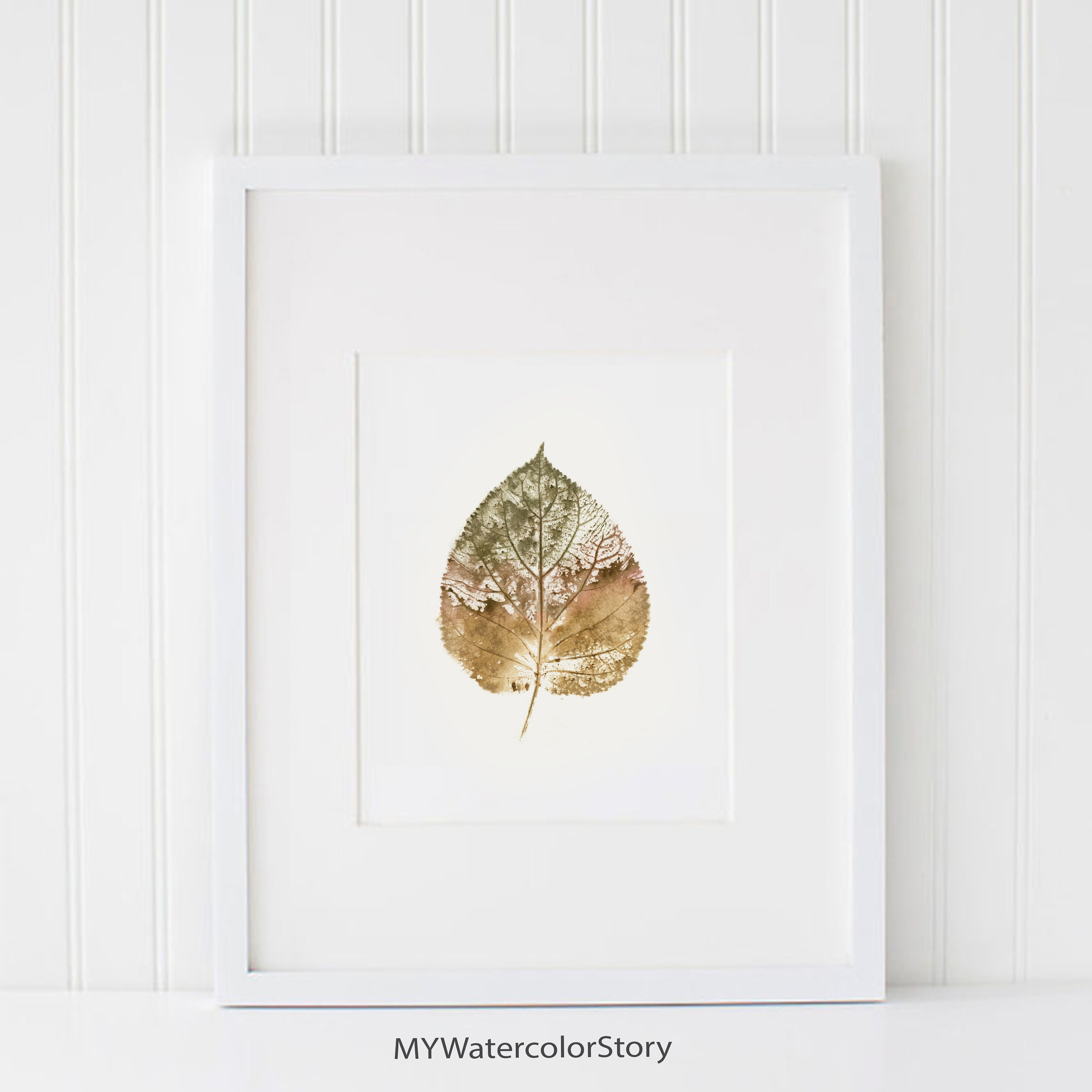 Watercolor Autumn Leaf Art Print, Digital Tree Leaf Print, Fall Wall ...
