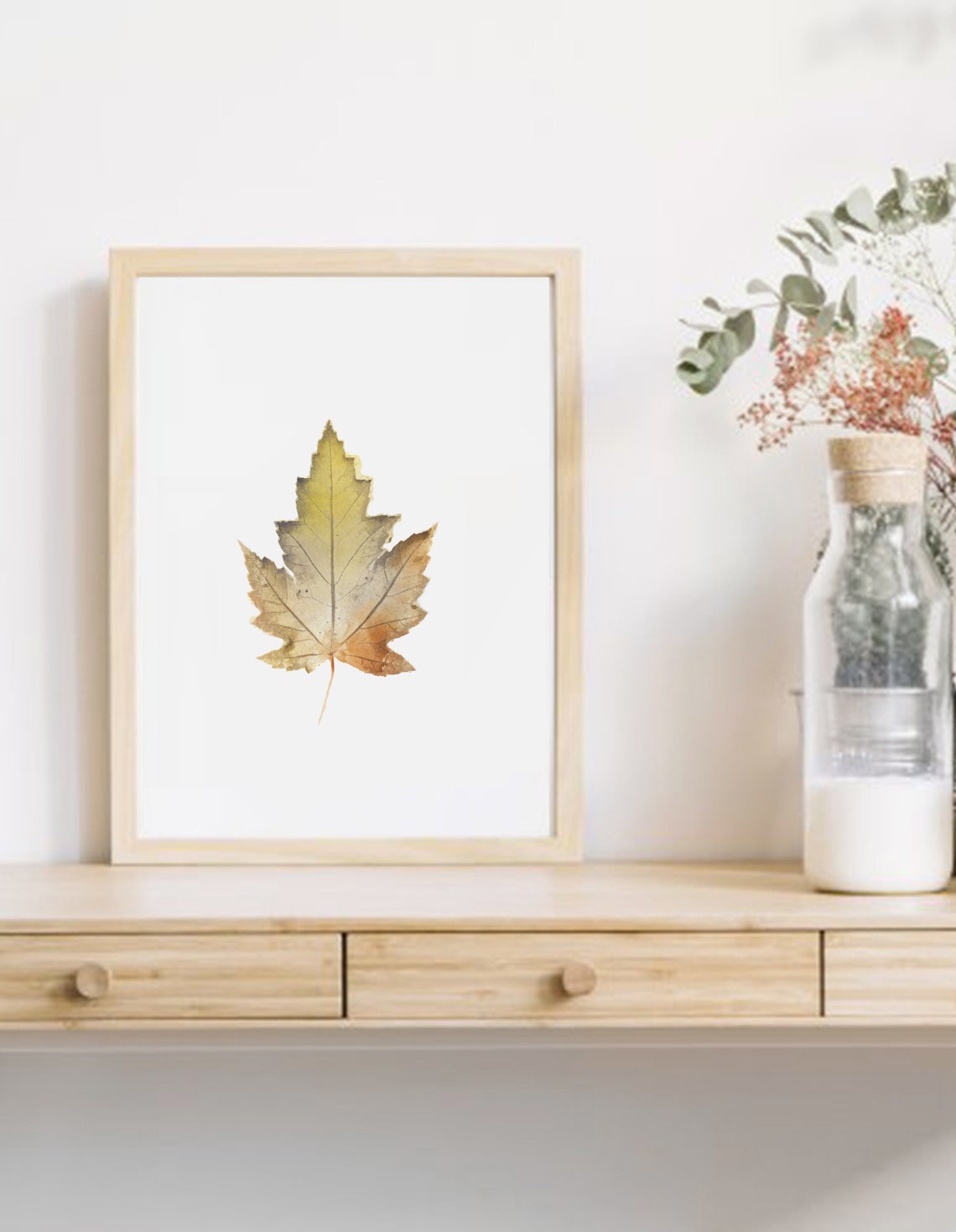 Bearded Maple Leaf Wall Art Colorful Maple Leaf Painting - Etsy