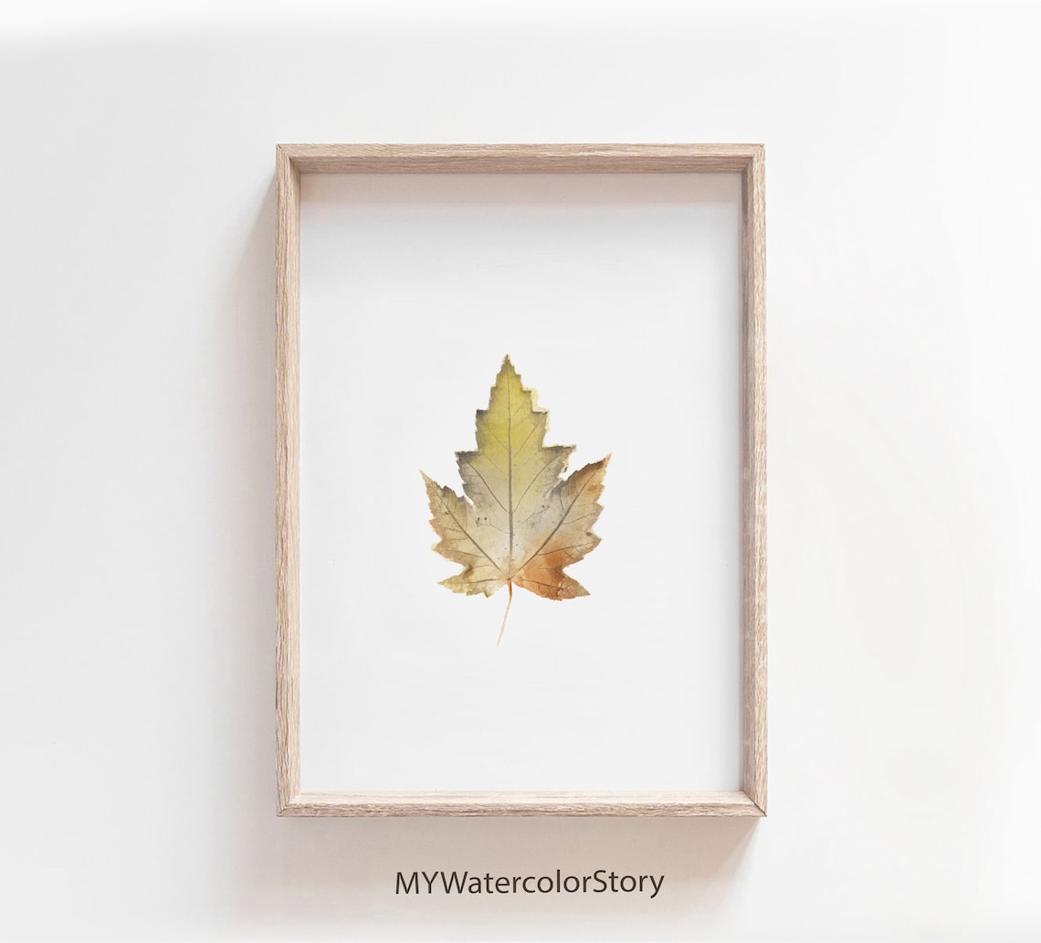 Bearded Maple Leaf Wall Art Colorful Maple Leaf Painting - Etsy